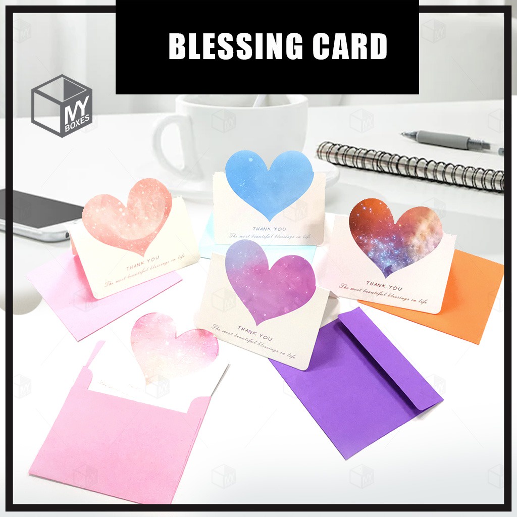 (10pcs)Love Heart Message Greeting Gift Card Blessing Cards Wish ...