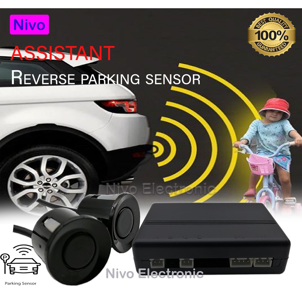 Car Parking Sensor 2 Sensors Reverse Backup Radar Sound Alert Indicator ...