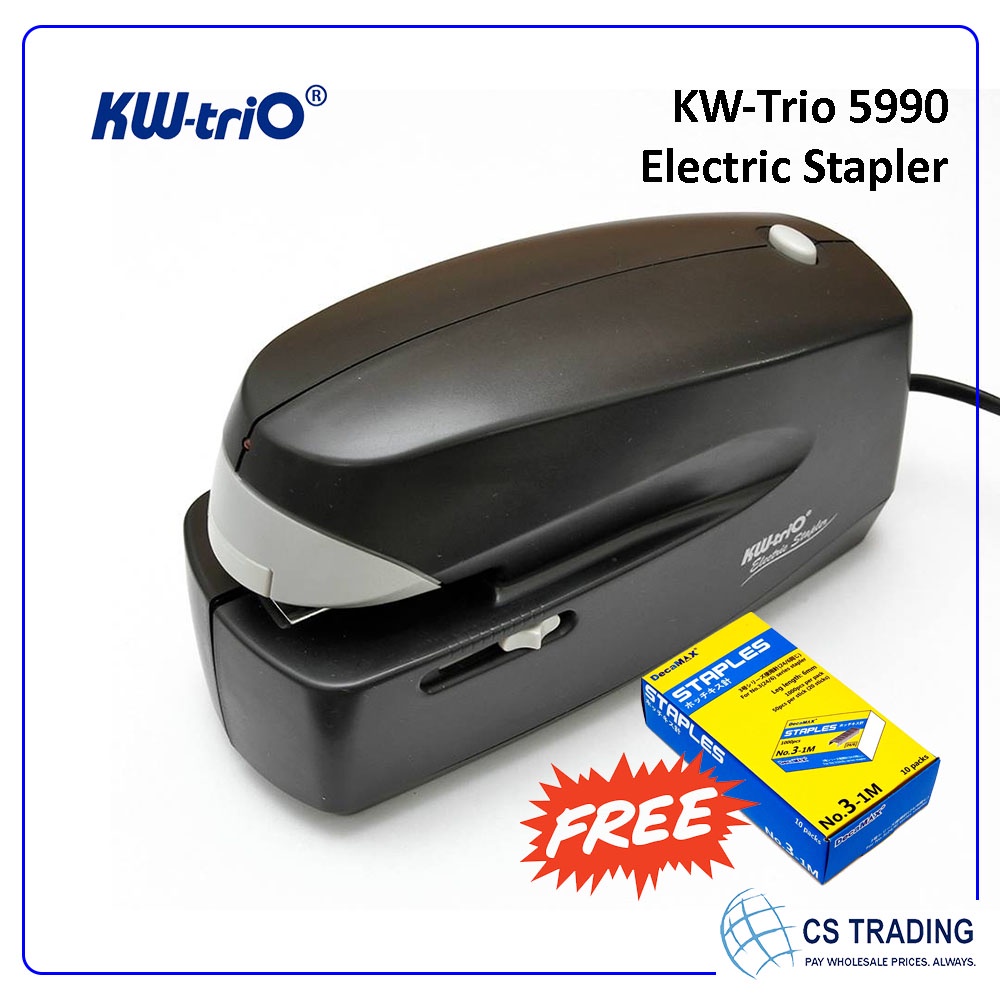 KW-Trio 5990 Electric Stapler | Free 10 Boxes No.3 (24/6) Staples | Low ...