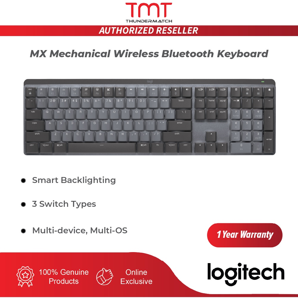 Logitech MX Mechanical Wireless Illuminated Performance Keyboard ...