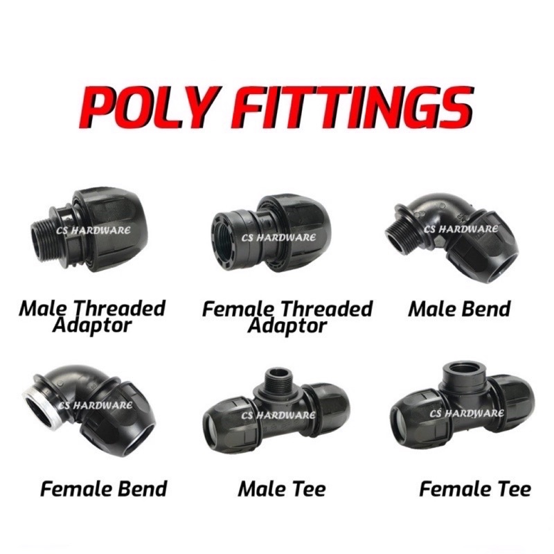 Poly Fittings - Poly Connector - 20mm / 25mm / 32mm - MTA/FTA/Male Bend ...
