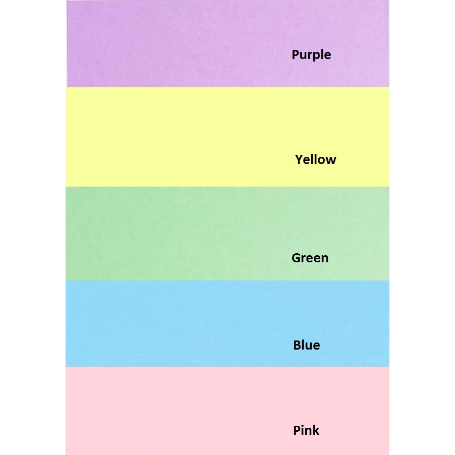 A4 80gsm Light Colour Paper (5 colours/100 sheets/pack) | Shopee Malaysia