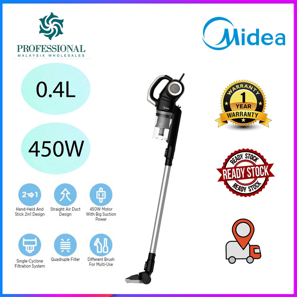 Midea 450W 2-In-1 Design MVC-16P | Hand-Held & Stick Type Vacuum ... Midea 450W 2-In-1 Design MVC-16P | Hand-Held & Stick Type Vacuum ...