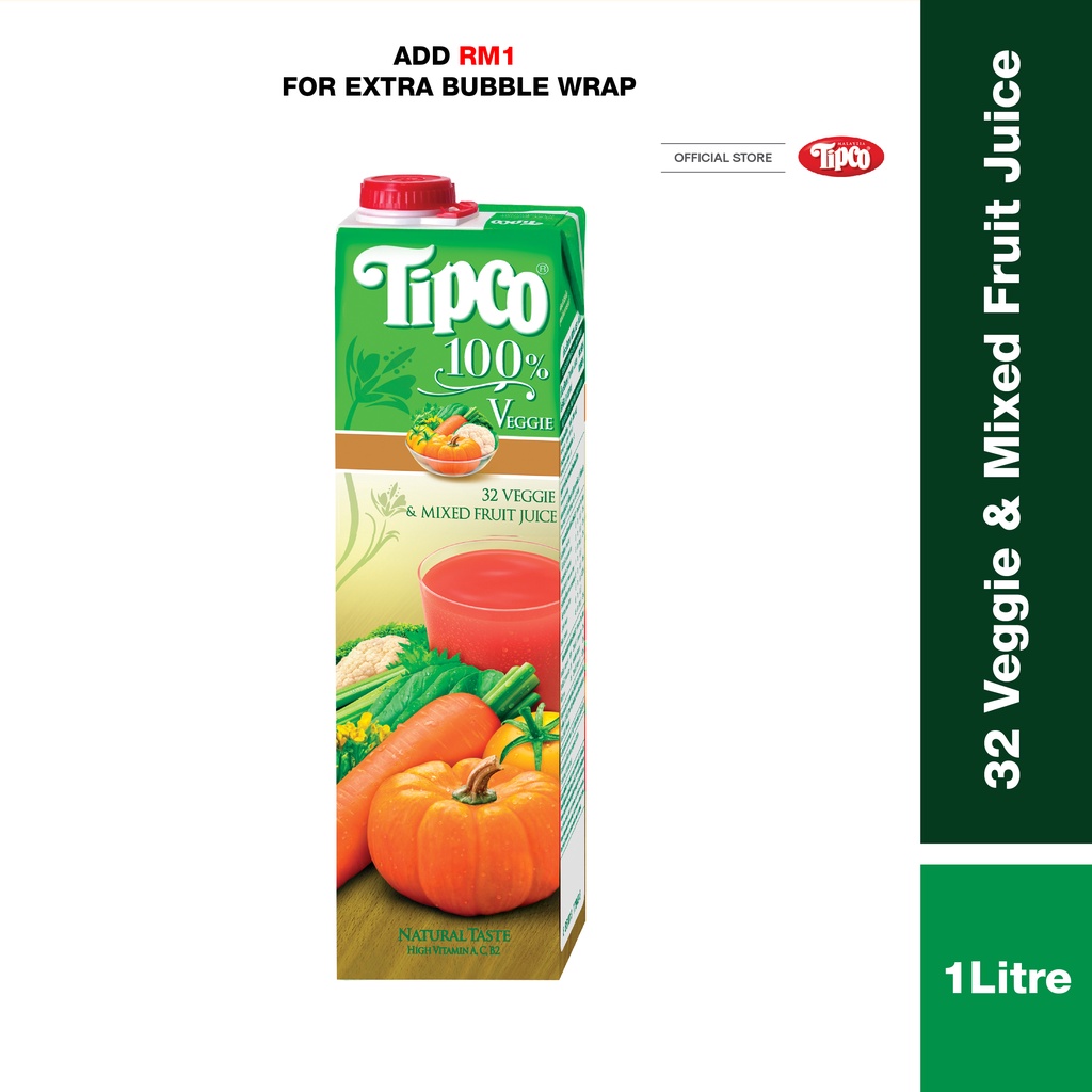 Tipco 100% 32 Veggie & Mixed Fruit Juice 1L | Shopee Malaysia