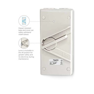 SCHNEIDER KAVACHA 20A 35A 63A 3 POLE ISOLATOR SWITCH IP66 440V (WHT ...