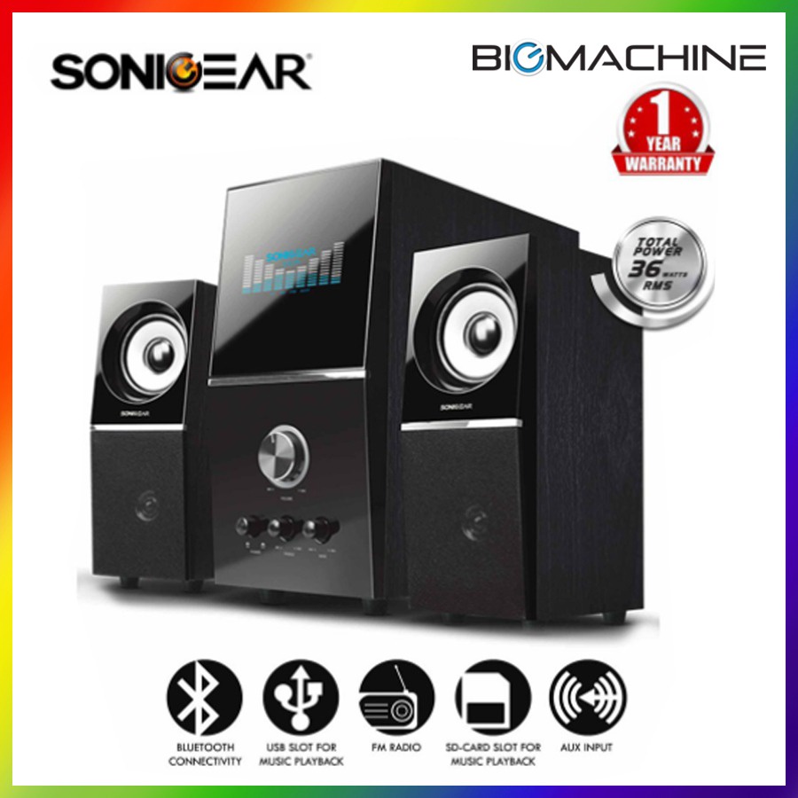 SonicGear EVO 5 Pro BTMI 2.1 Bluetooth™ Speaker - BT, SD-card, FM Radio ...