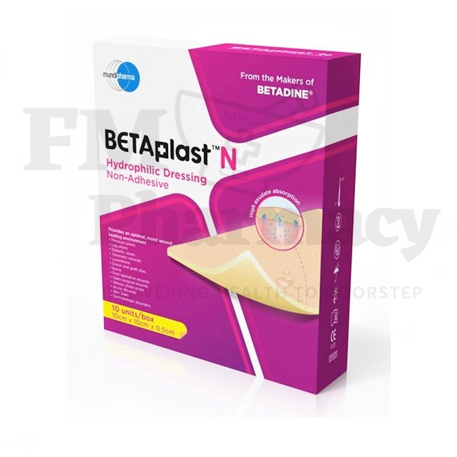 Betaplast N Hydrophilic Dressing Non-Adhesive (10cmx10cmx0.5cm) 1 BOX ...