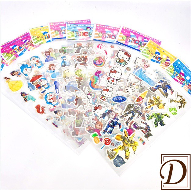 DuDu Cartoon Bubble Sticker for Kids Birthday Gift Frozen Spiderman ...