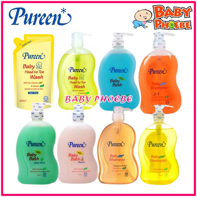 Pureen Baby Head to Toe Wash / Baby Bath/ Baby Shampoo 600ml/750ml (1pc ...