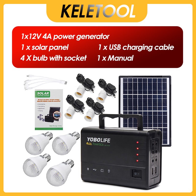 outdoor portable yobolife solar camp solar panel system generator ...