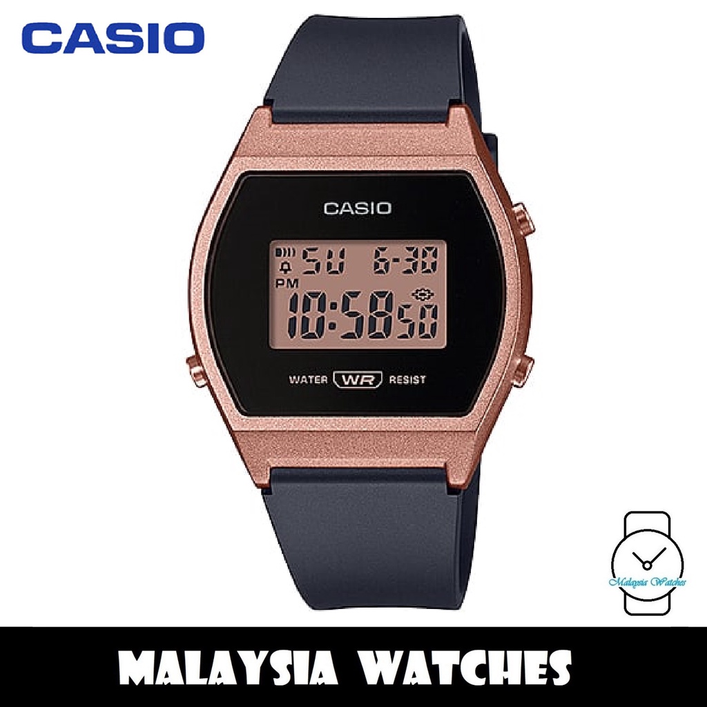 (100% Original) Casio LW-204-1A Quartz Digital Black Resin Strap Women ...