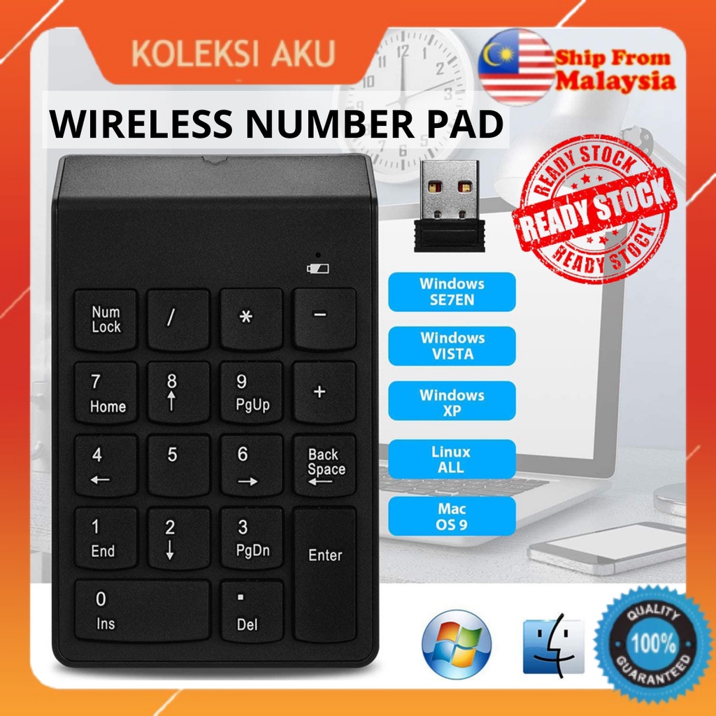 [Ready Stock] Wireless 2.4G Mini Portable USB Number Pad 18 Keys ...