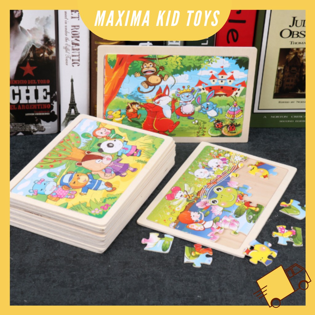 🔥MaximaKidsToy🔥24 Pieces Wooden Jigsaw Puzzle Educational Early ...