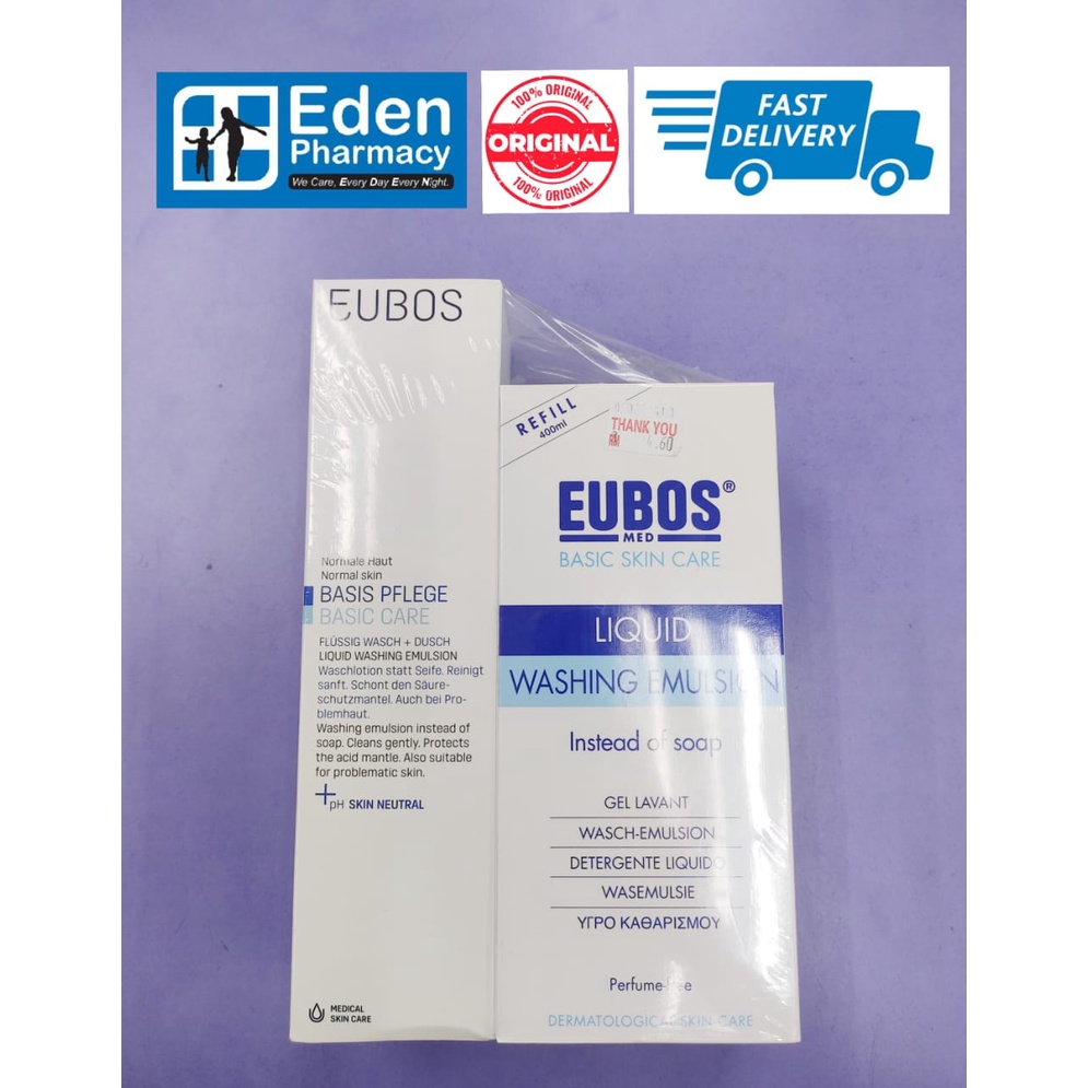 Eubos liquid washing emulsion BLUE ( 400ml + 400ml ) | Shopee Malaysia