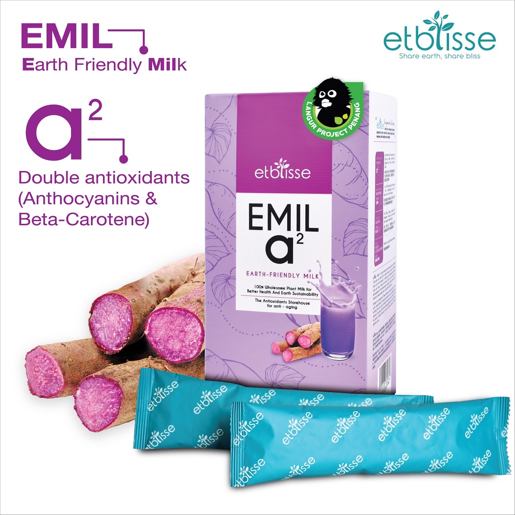 Etblisse Emil a2 Purple Vision Milk Sachet Box - Halal (270g/9's x 30g ...
