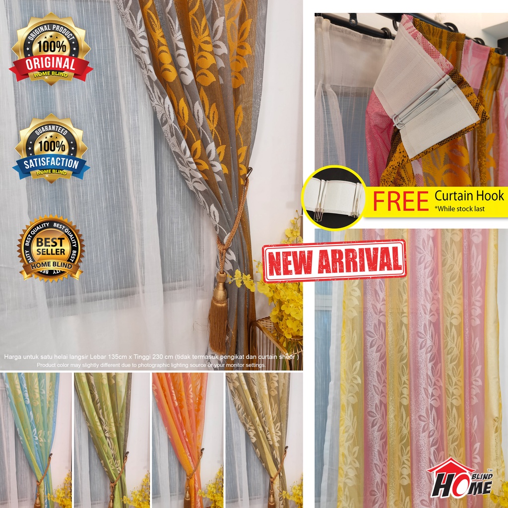 Langsir Lace / Curtains Hook / Langsir Curtain Murah / Ready Stock ...