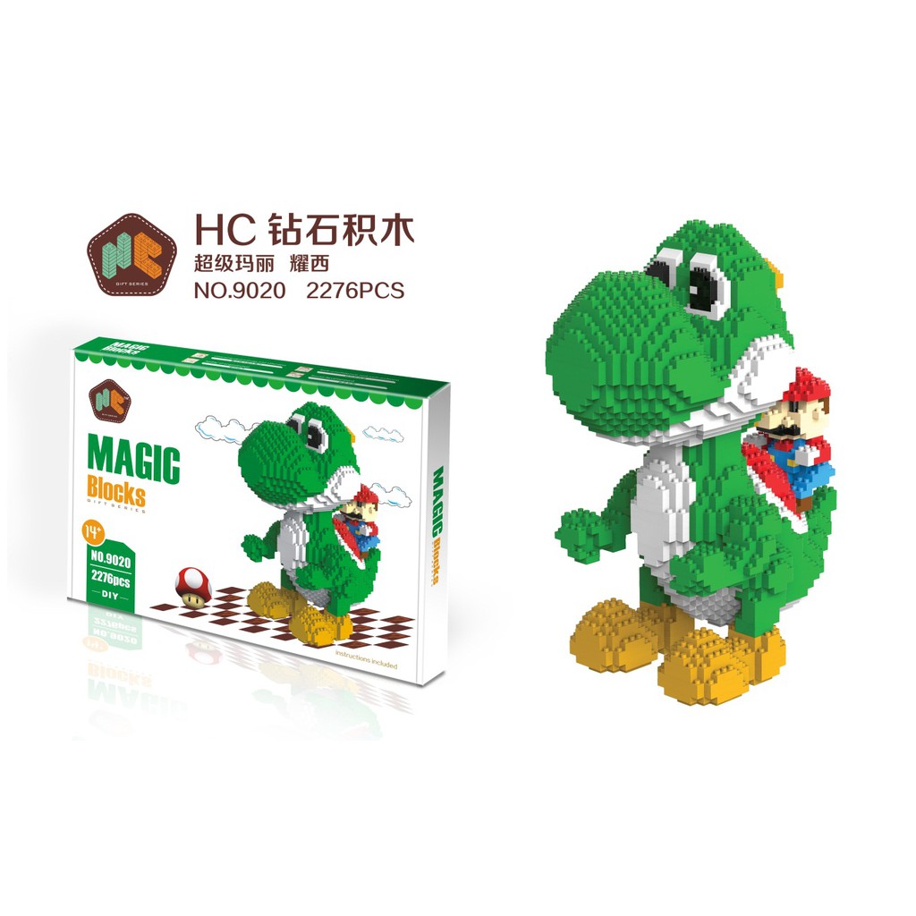 HC Magic Blocks Yoshi Cartoon Model Mario Building Blocks for Children ...