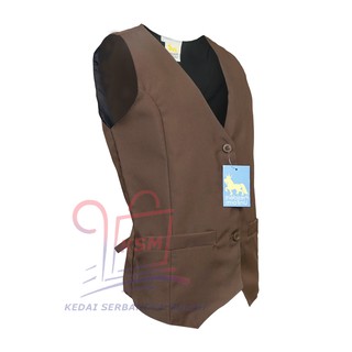 VEST COKLAT PENGAWAS READY STOCK !!! VEST SEKOLAH RENDAH DAN MENENGAH / PV004 - PRESIDENT ...