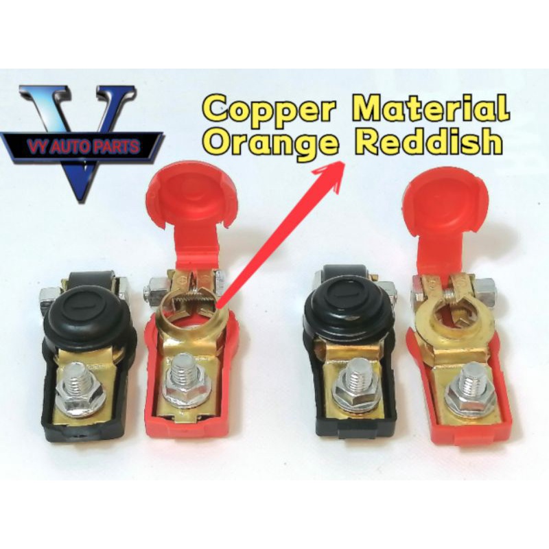 Battery Terminal Bracket Clip Copper Type Battery Kepala Negative and ...