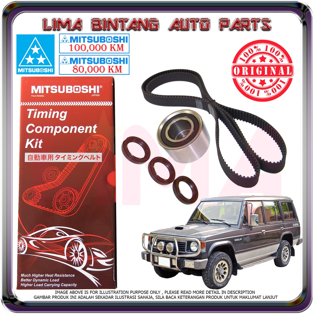Mitsubishi Pajero L049 Timing Belt Kit Set Mitsuboshi Original