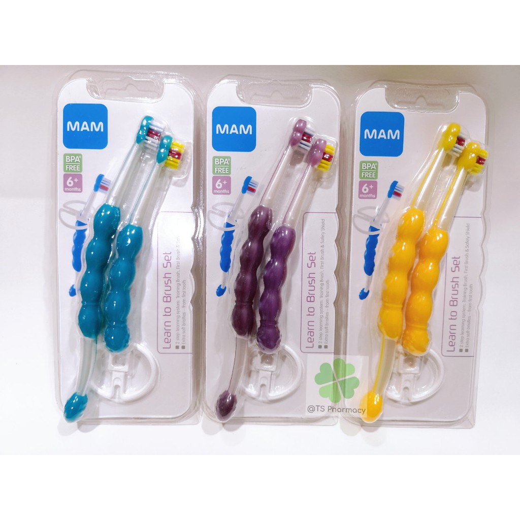 MAM Learn To Brush Set +6 mth ( toothbrush for baby ) | Shopee Malaysia