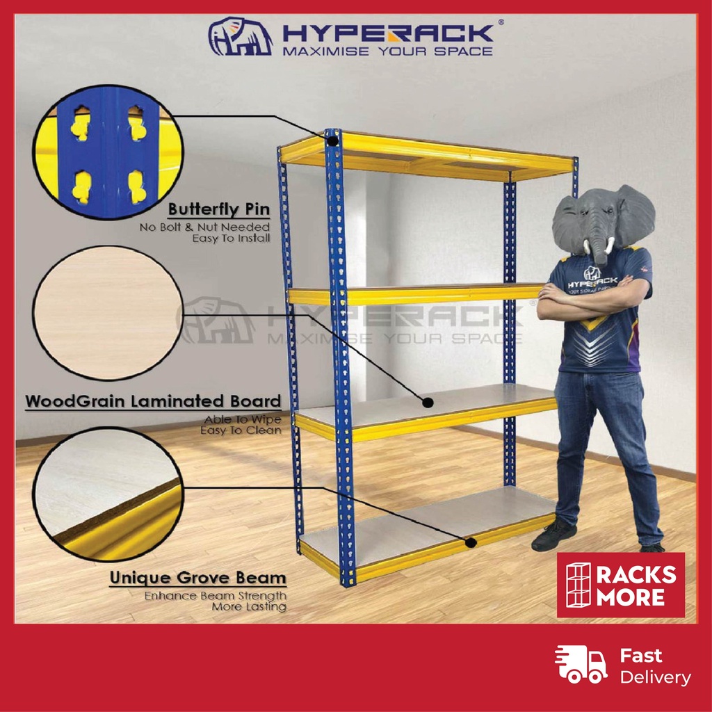 RACKSMORE [High Quality] WoodGrain Laminated Board Boltless Rack Home ...