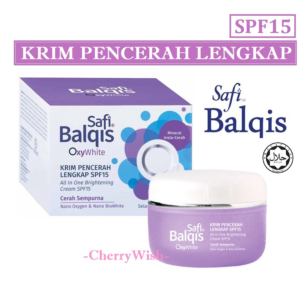 Safi Balqis OxyWhite SPF15 Krim Pencerah Lengkap Cerah Sempurna 40G ...