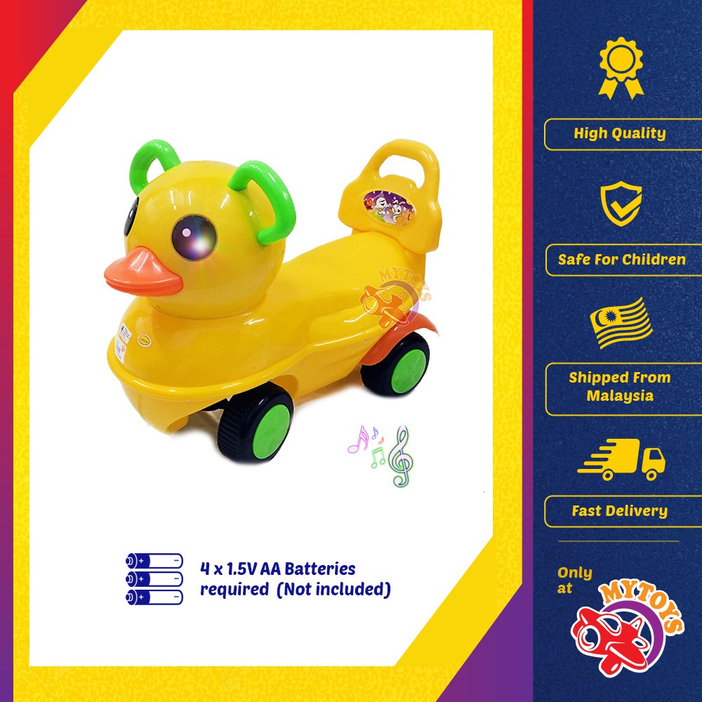 Duck Baby Stroller Battery Operated Ride-On Touch Sensor with Lights ...