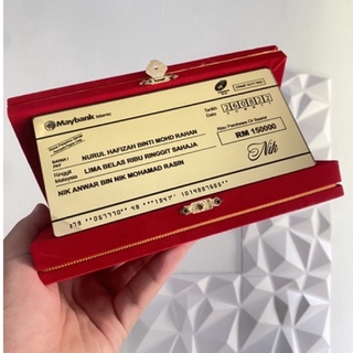 Replica Cek Hantaran Kotak Baldu Perkahwinan Acrylic Engrave | mock up ...