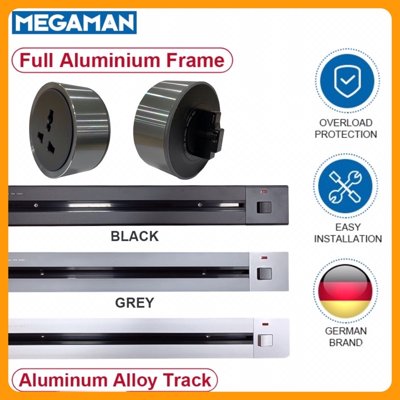 Megaman Power Track Socket Aluminum Alloy 600MM Open / Concealed ...