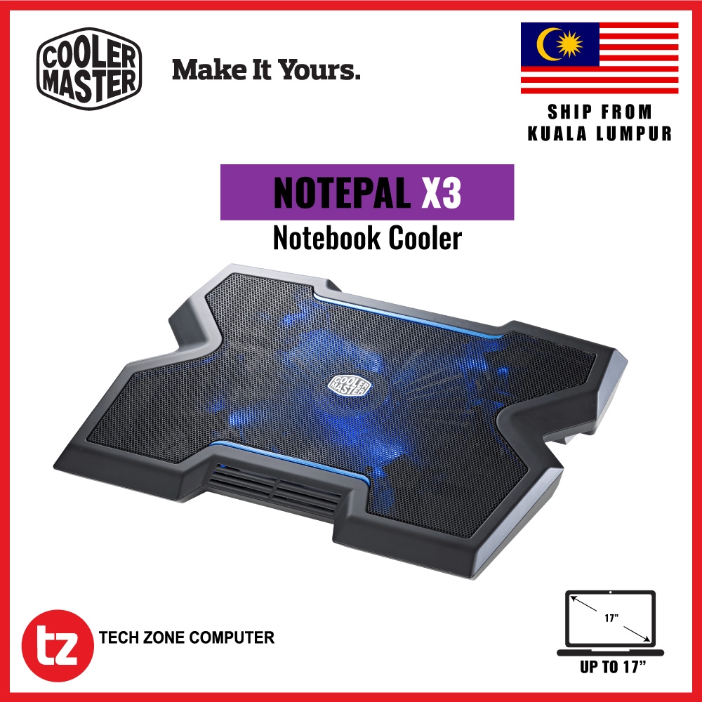 Cooler Master NotePal X3 UP TO 17 Inch Laptop Cooler (R9-NBC-NPX3-GP ...