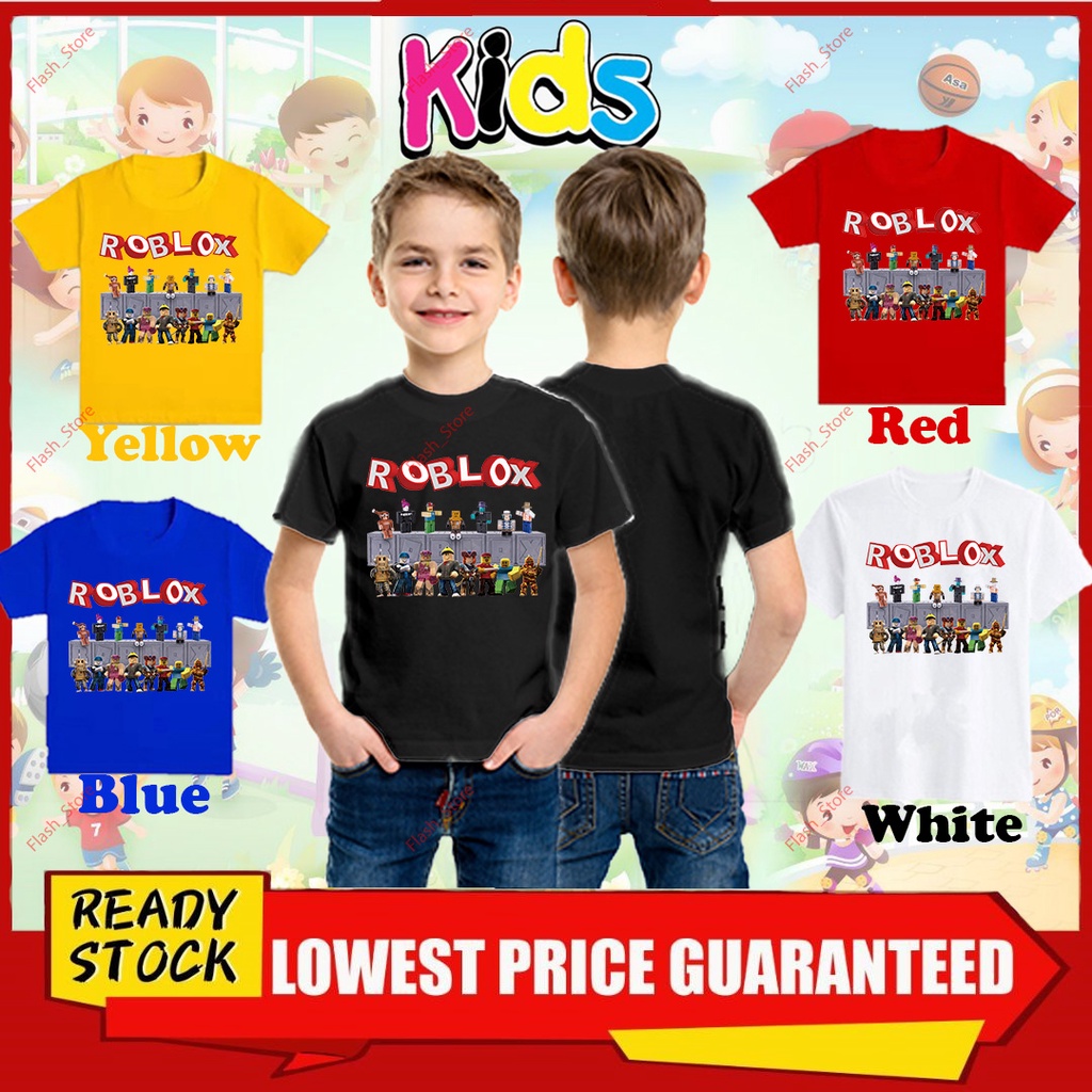 🥇SHOPEE NO.1🥇 KIDS ROBLOX TSHIRT 100% Cotton Short Sleeve Round Neck ...
