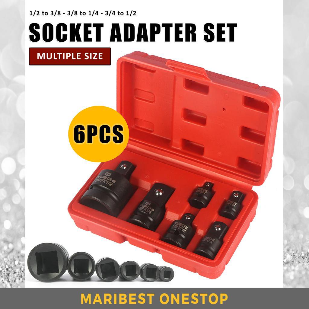 6pcs Universal Socket Converter Adapter Reducer 1/2 to 3/8 3/8 to 1/4 3 ...