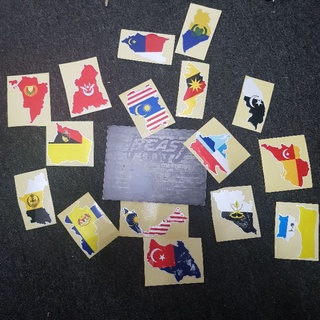 STICKER REFLECTIVE BENDERA NEGERI MALAYSIA / STICKER MALAYSIA / STICKER ...