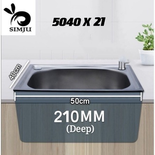 SIMJU Stainless Steel Single Sink Bowl /Sinki Dapur / Barang Dapur ...