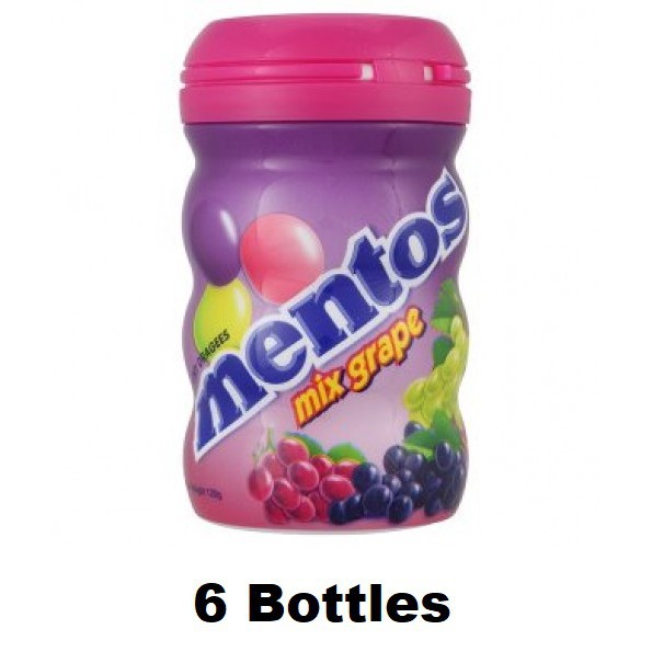 6 Bottles Mentos Chewy Gragees Mix Grape Candy 120g (LOCAL READY STOCKS ...