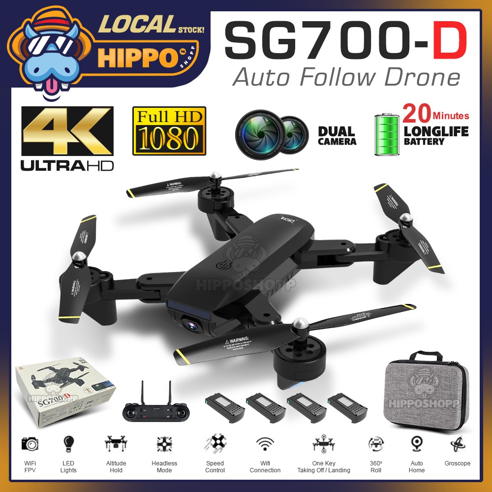 [Ready Stock]Original SG700D 4K HD Auto Follow Drone Dual Camera FPV ...
