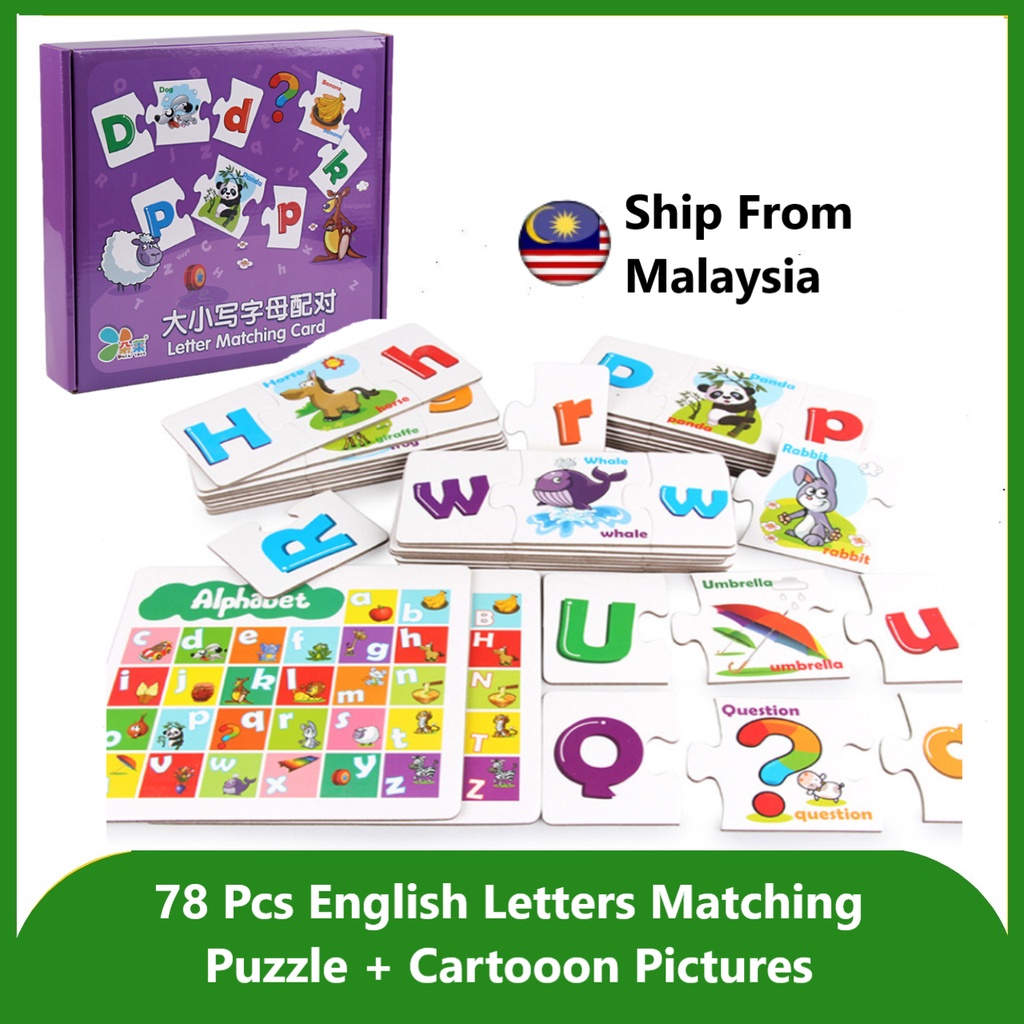 Early Learning Matching Game Wooden English Letters Matching Puzzle ...