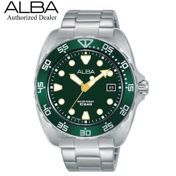 (Original) Alba Green Dial Quartz Men Watch AS9M87X | Shopee Malaysia