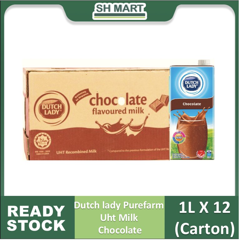 Dutch Lady Purefarm Uht Milk - Chocolate (1L x12) Carton | Shopee Malaysia