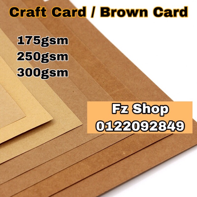 50pcs A4 KERTAS KRAFT KERTAS KRAF CRAFT PAPER BROWN PAPER 175gsm 250gsm ...
