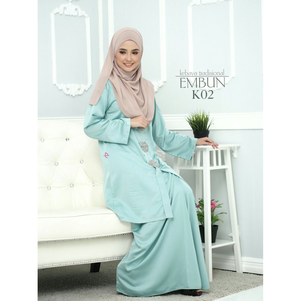 Baju Kebaya Tradisional Dewasa (Embun 1.0 warna mint green) | Shopee ...