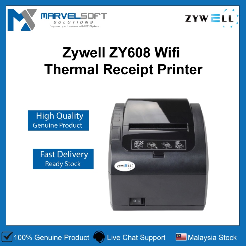 CHEAPEST PRICE !! ZYWELL ZY608 Wifi Thermal Receipt Printer | Shopee ...