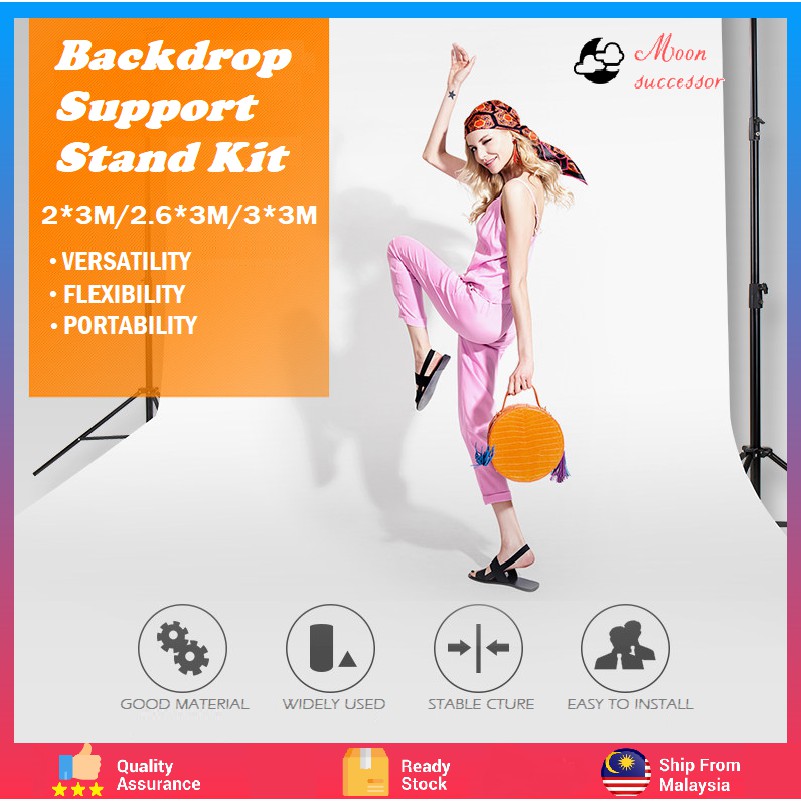 Photo studio kit set backdrop stand with storage bag & 2 backdrop clip ...