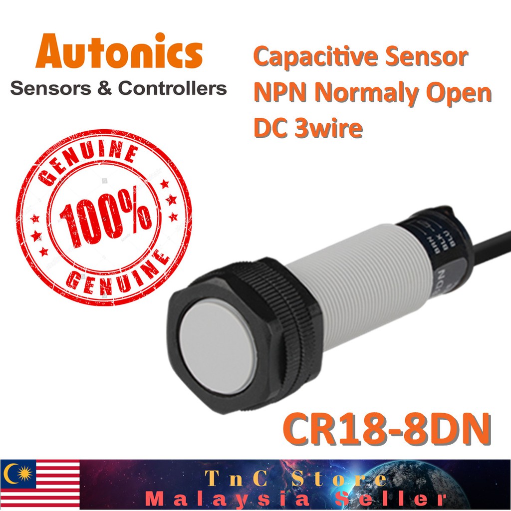 Autonics CR18-8DN Capacitive Sensor DC 3wire NPN Normaly Opened M18 Proximity Sensor Sensing ...