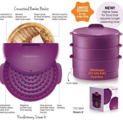 TUPPERWARE LIMITED EDITION: STEAM IT 3 TIER- INNOVATIVE FOOD STEAMER ...