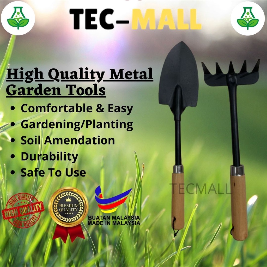 Alat Berkebun Wood Garden Tool Grip Metal Shovel Trowel Ponny Garden ...
