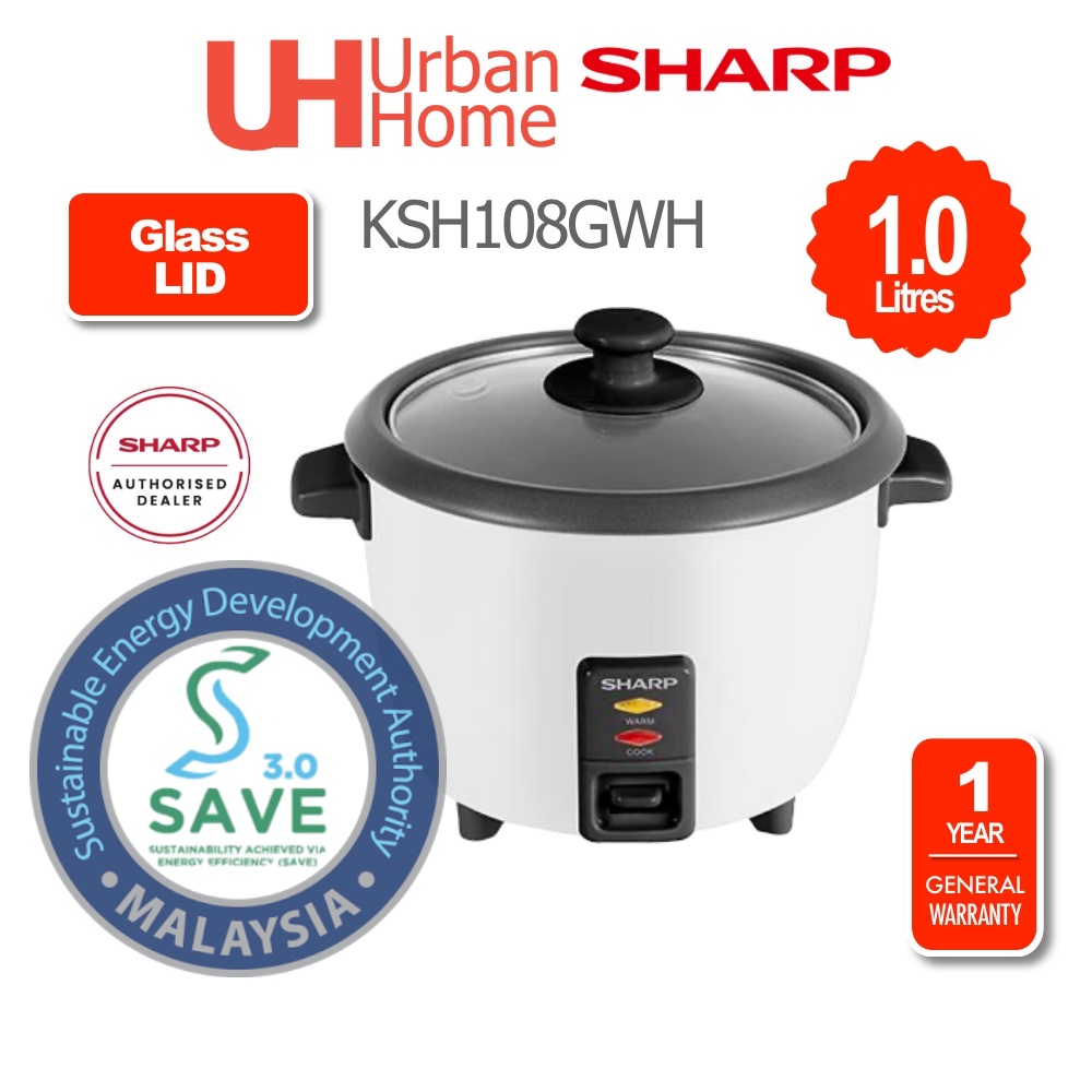 Sharp Conventional Rice Cooker Non Stick Pot (1L) KSH108GWH/KSH108SPK ...