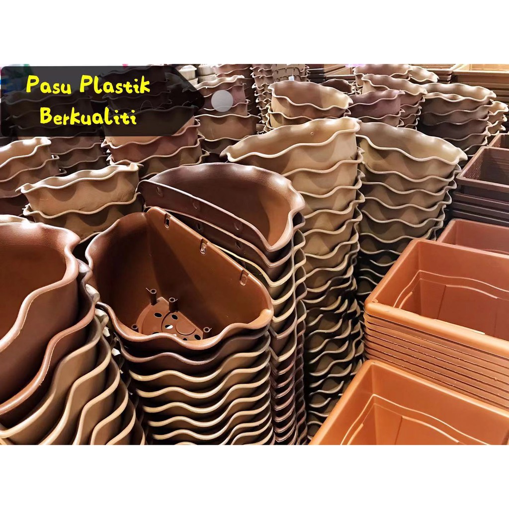 (READY STOCK) Pasu Bunga Plastik Berkualiti Plastic Flower Pot Garden ...
