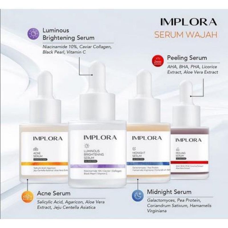 100% Original IMPLORA Face Serum | Acne Facial Serum | Brightening ...